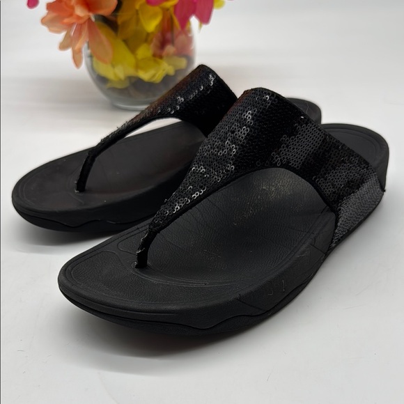 Fitflop | Shoes | Fit Flop Sequin Black Womens Sandals Size 7 Ffl7483 ...
